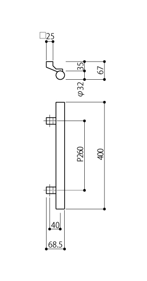 Door Pull Handle L400 | Products | Interior Hardware | KAWAJUN Hong Kong Limited