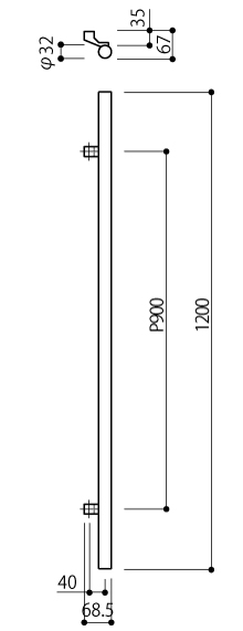 Door Pull Handle L1200 | Products | Interior Hardware | KAWAJUN Hong Kong Limited